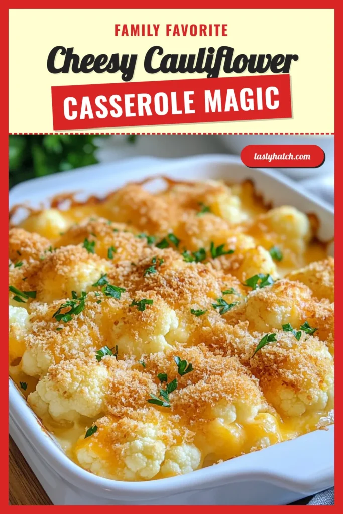 Cheesy Cauliflower Casserole Easy Comfort Food Recipe - tastyhatch